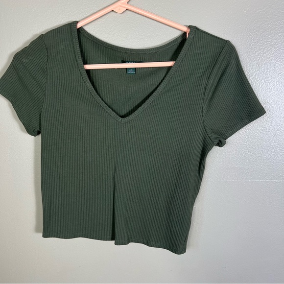wild fable | Tops | Wild Fable Olive Green Ribbed Crop Top Small | Poshmark
